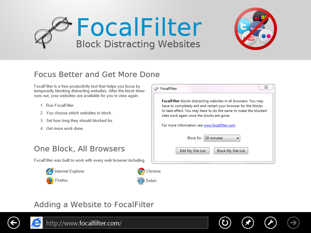FocalFilter - Block Distracting Websites